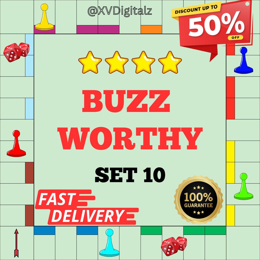Buzz Worthy Set 10 4 Star Sticker Fast Delivery - Etsy