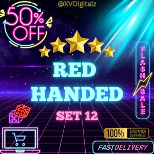 Red Handed Set 12 5 Star Sticker Fast Delivery - Etsy