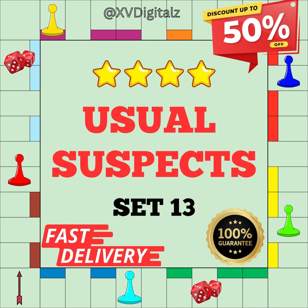 Usual Suspects Set 13 4 Star Sticker Fast Delivery - Etsy