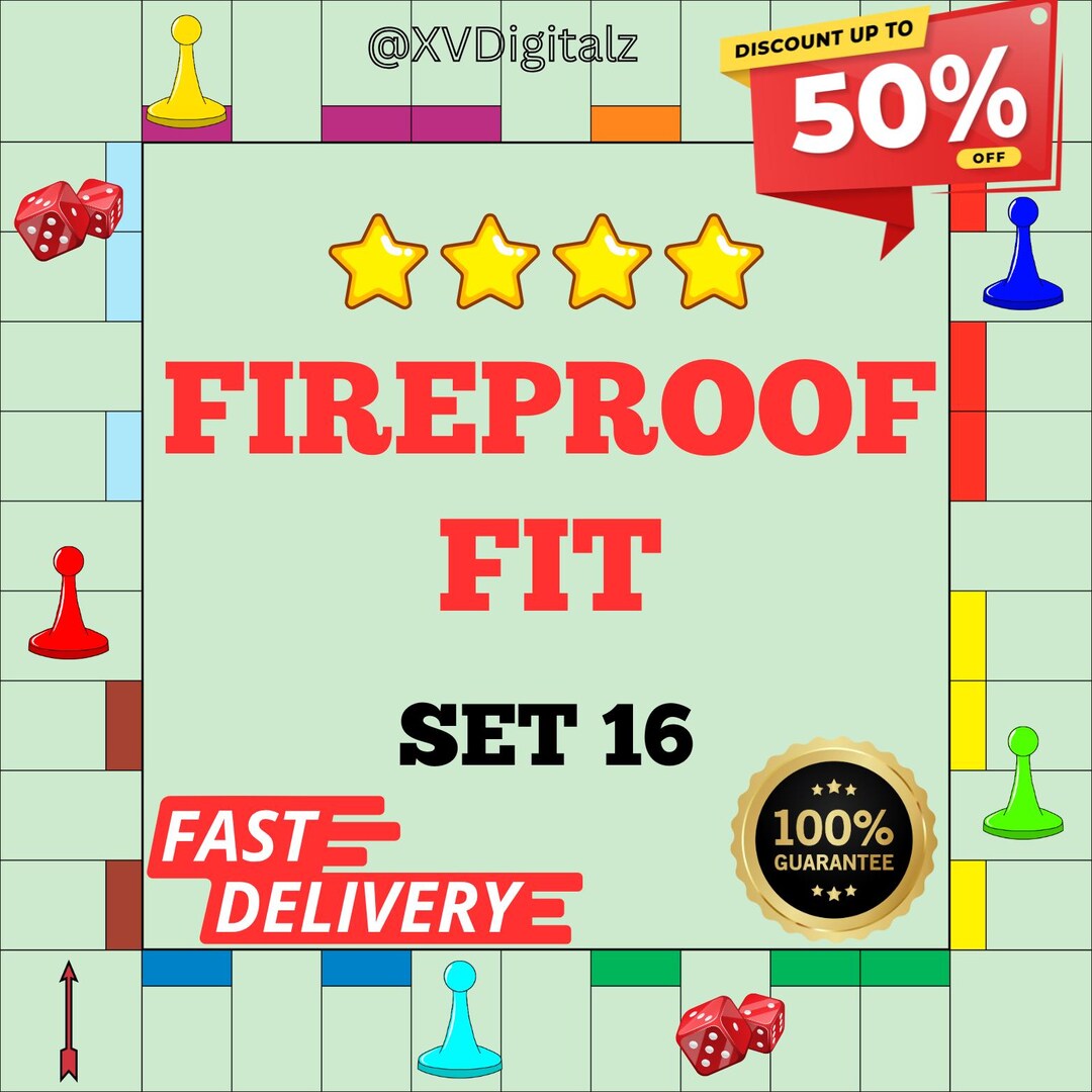 Fireproof Fit Set 16 (4 Star Sticker) Fast Delivery - Etsy