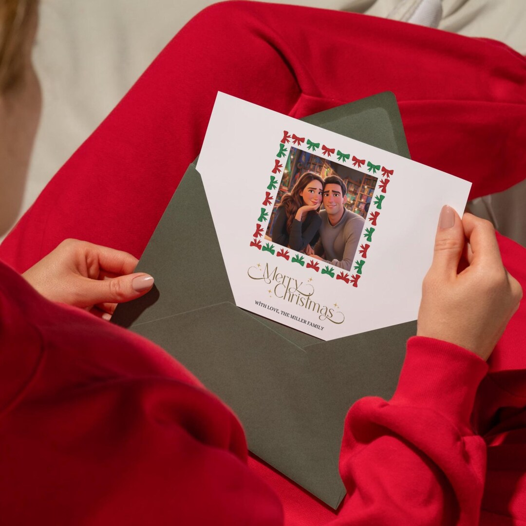 Custom Character Christmas Card, Custom Cartoon Family, Custom ...
