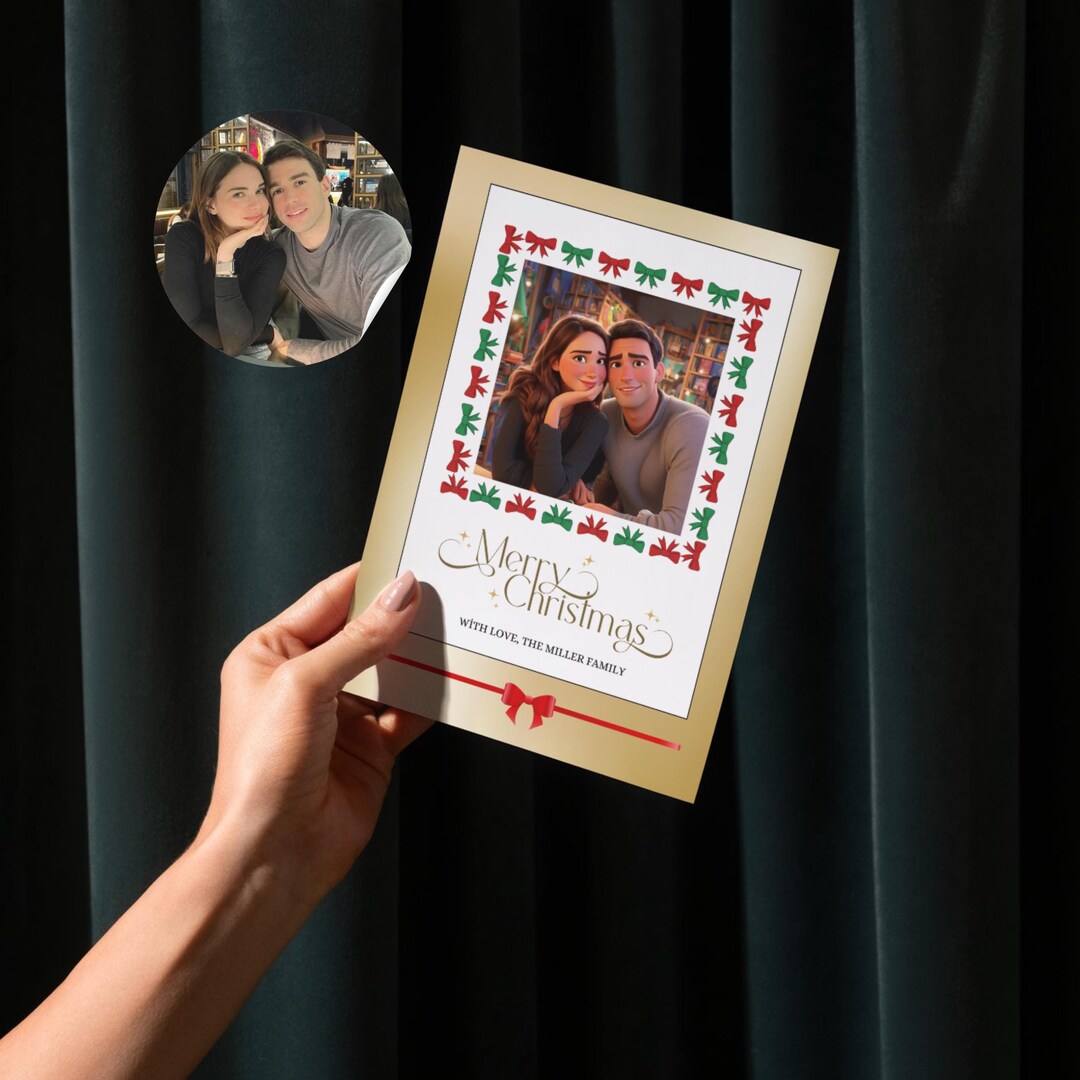 Cartoon Christmas Card, Custom Cartoon Family, Custom Character ...