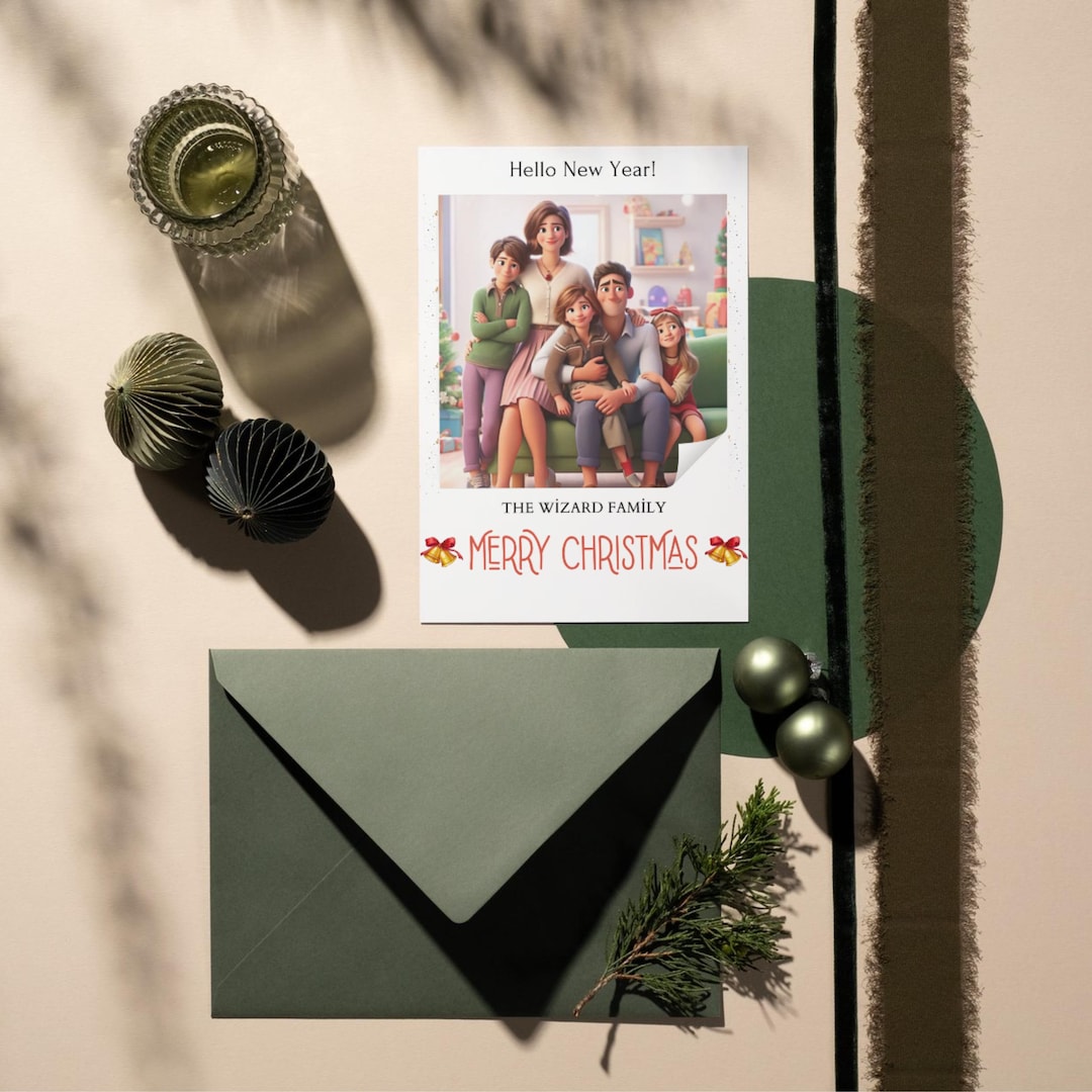 Custom Character Christmas Card, Custom Cartoon Family, Custom ...