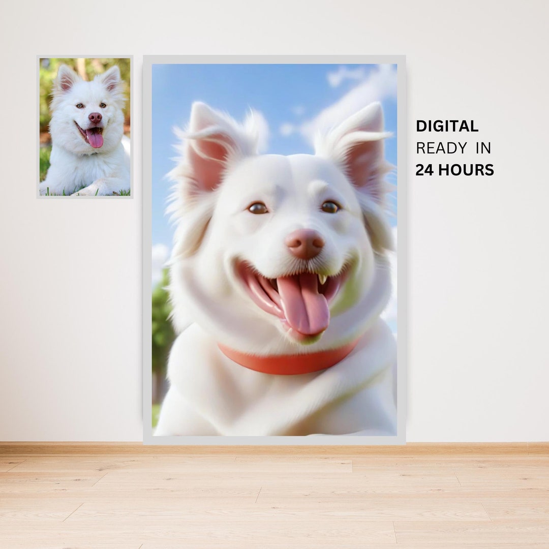 Custom Cartoon Pet Portrait, Animal Pixar Portrait, Custom Digital Art ...