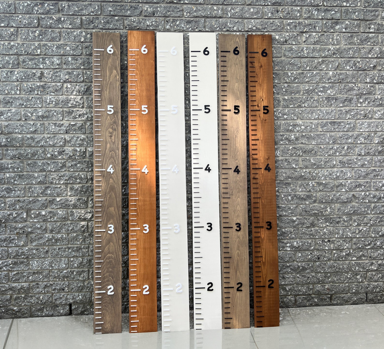 Custom Wooden Growth Chart Personalized Height Ruler Nursery Decor Back ...