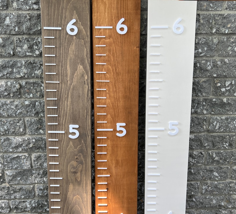 Custom Wooden Growth Chart Personalized Height Ruler Nursery Decor Back ...