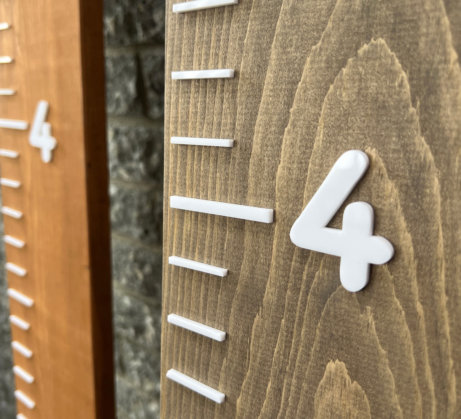 Custom Wooden Growth Chart Personalized Height Ruler Nursery Decor Back ...