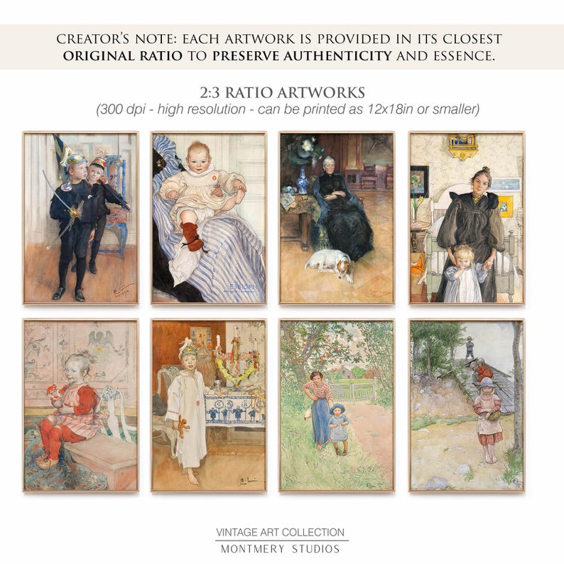 Carl Larsson Wall Art Bundle, 50+ Cozy Family Scenes, Traditional ...