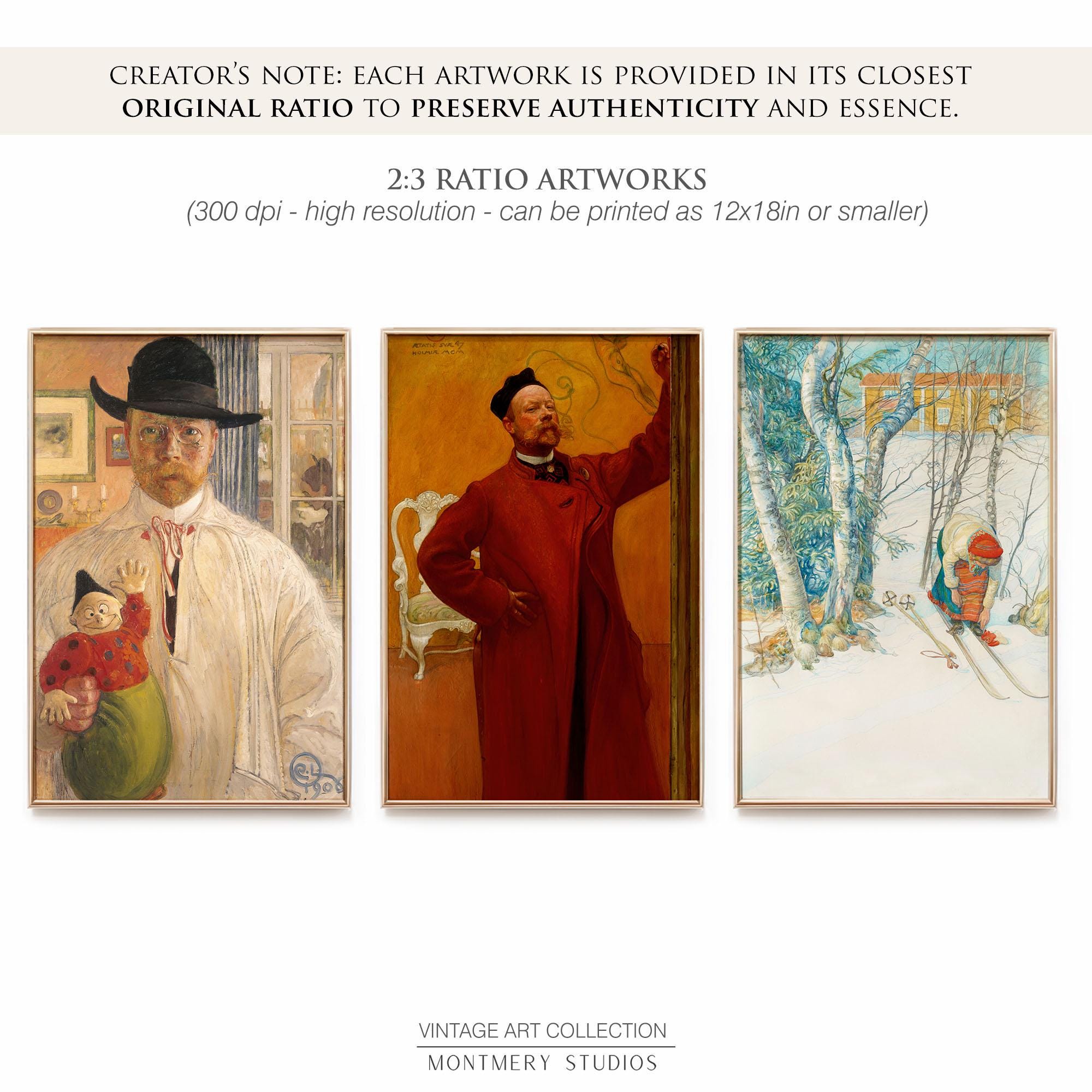 Carl Larsson Wall Art Bundle, 50 Cozy Family Scenes, Traditional ...