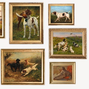Hunting Dogs Gallery Wall Art Set of 10, Hunting Dog Prints, Farmhouse ...