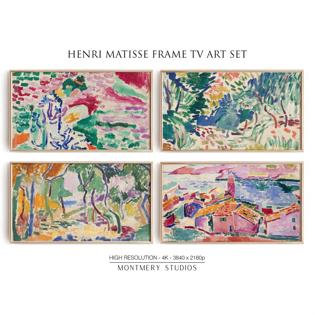 Henri Matisse Frame TV Art Set of 4, Modern Abstract Landscape, 3D ...