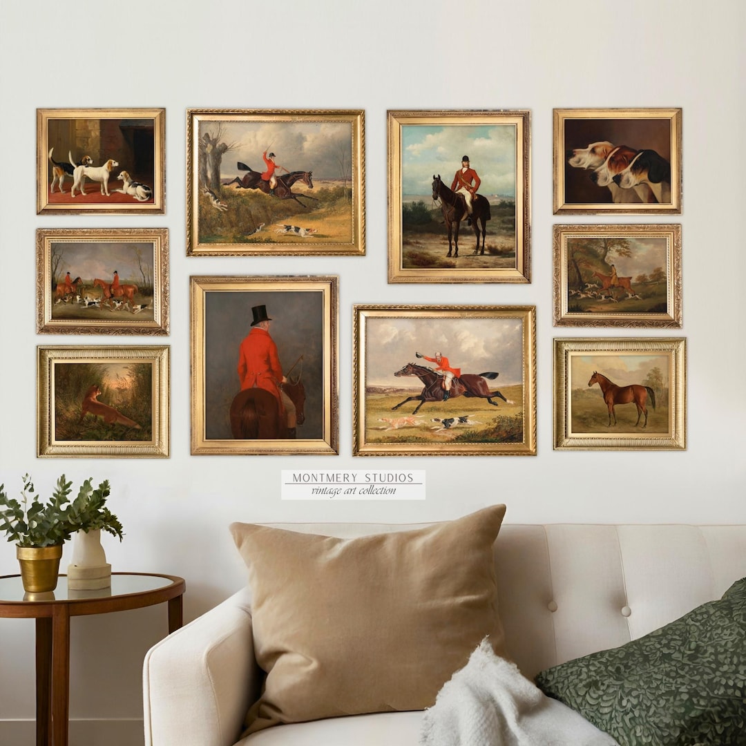 Fox Hunting Gallery Prints Set of 10, Vintage English Country Hunting ...