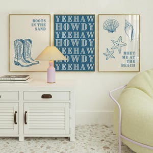 Coastal Cowgirl Wall Art, Coastal Gallery Set of 8, Western Cowgirl ...
