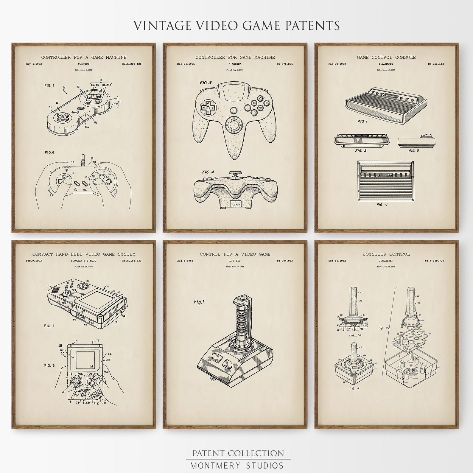 Vintage Video Game Patents, Retro Gaming Prints, Gamer Wall Art ...