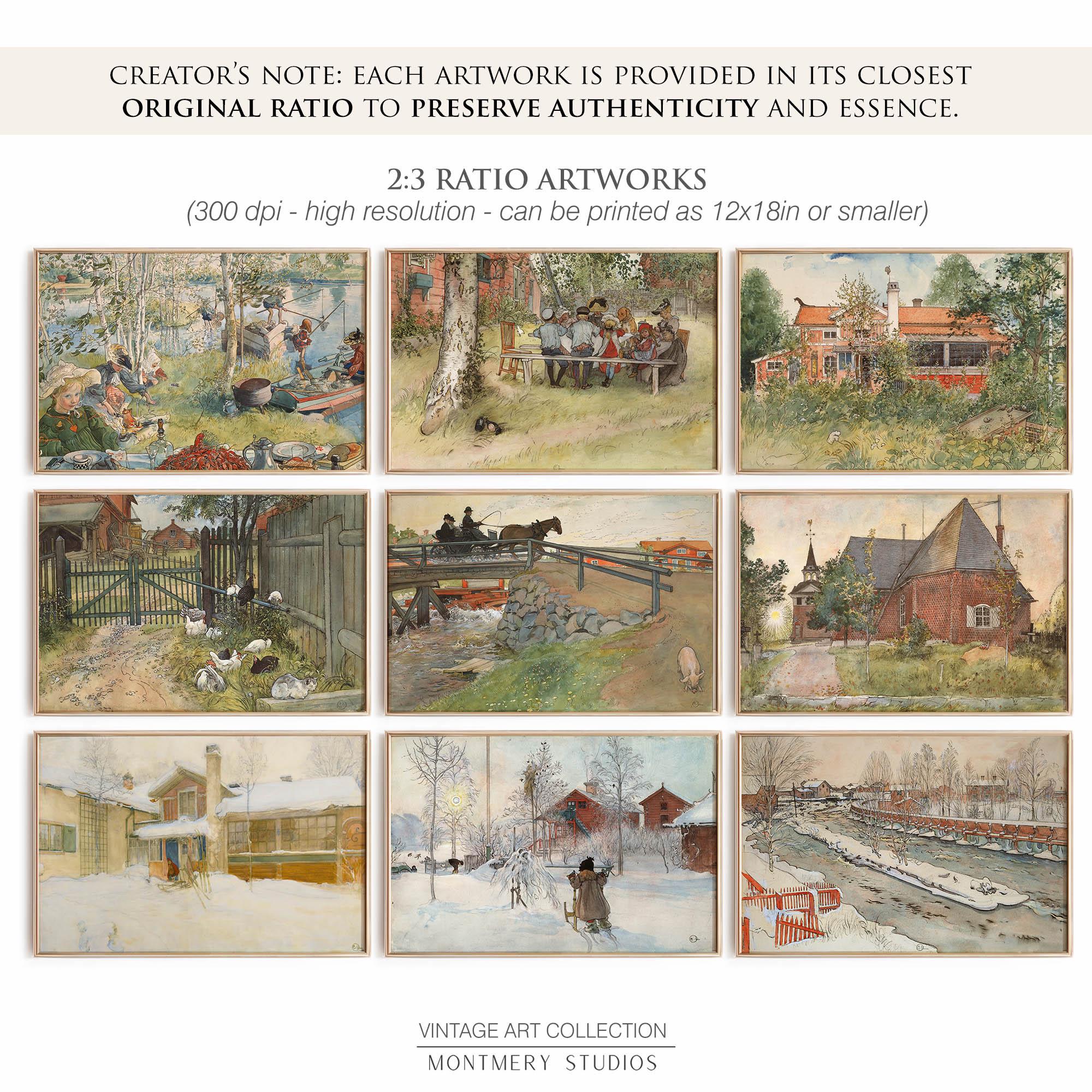 Carl Larsson Wall Art Bundle, 50+ Cozy Family Scenes, Traditional ...