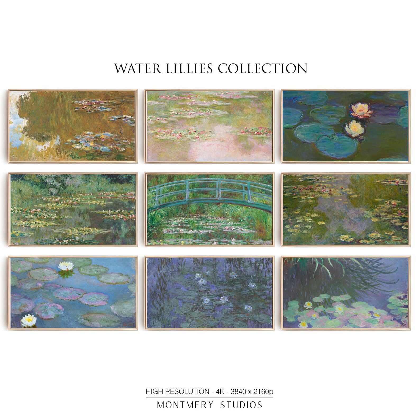 Claude Monet Frame TV Art Bundle 80 Monet Paintings Vintage ...