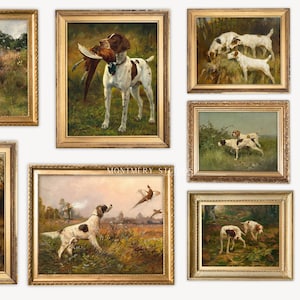 Hunting Dogs Gallery Wall Art, Set of 10, Classic Hunting Scenes With ...