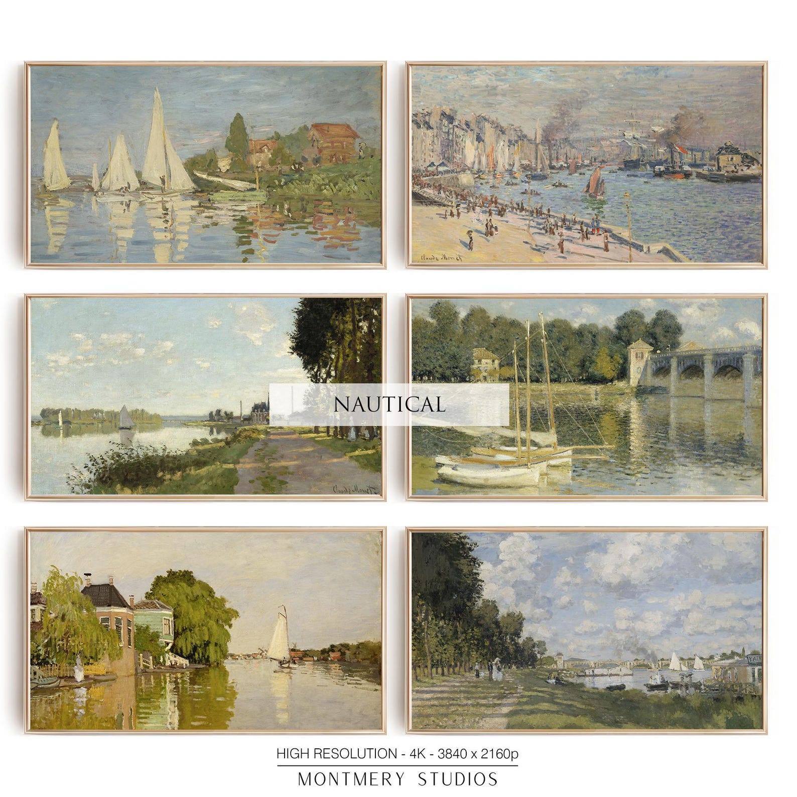 Claude Monet Frame TV Art Bundle 80 Monet Paintings Vintage ...