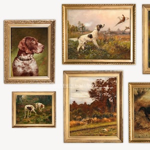 Hunting Dogs Gallery Wall Art Set of 10, Hunting Dog Prints, Farmhouse ...