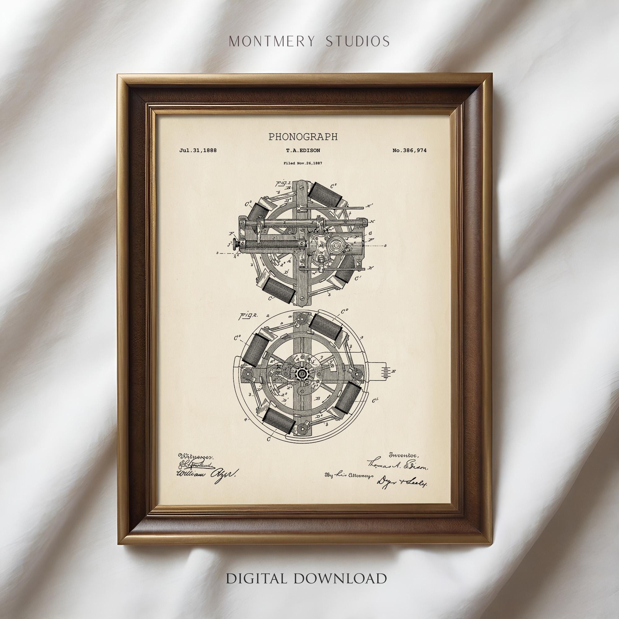 Thomas Edison Patent Prints Set of 15, Vintage Electrical Invention ...