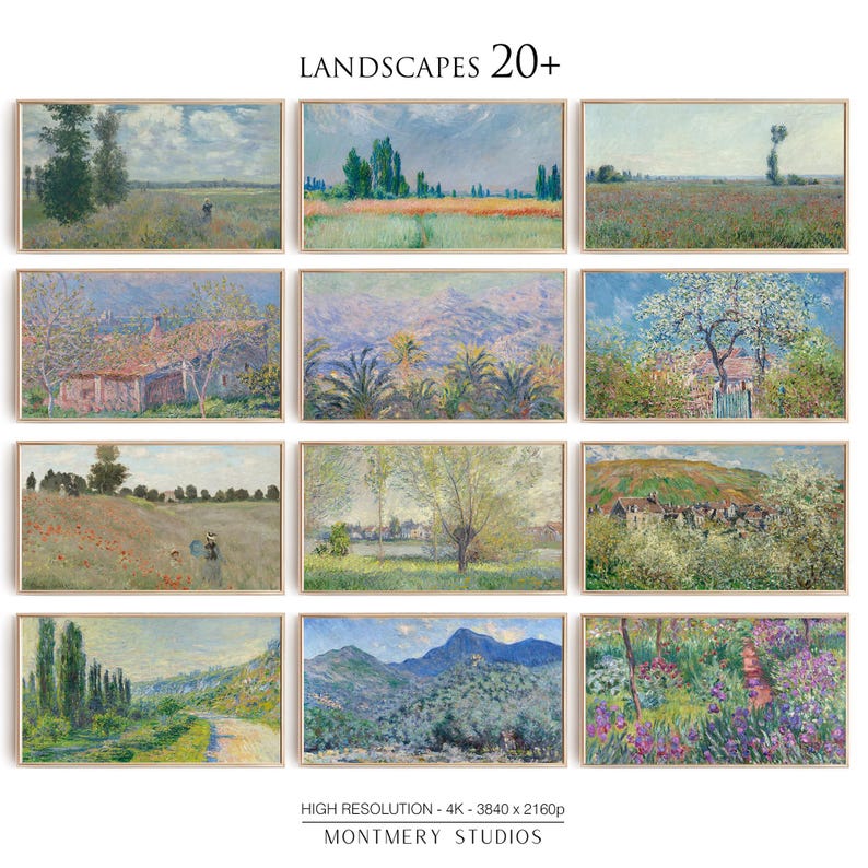 Claude Monet Frame TV Art Bundle 80 Monet Paintings Vintage ...