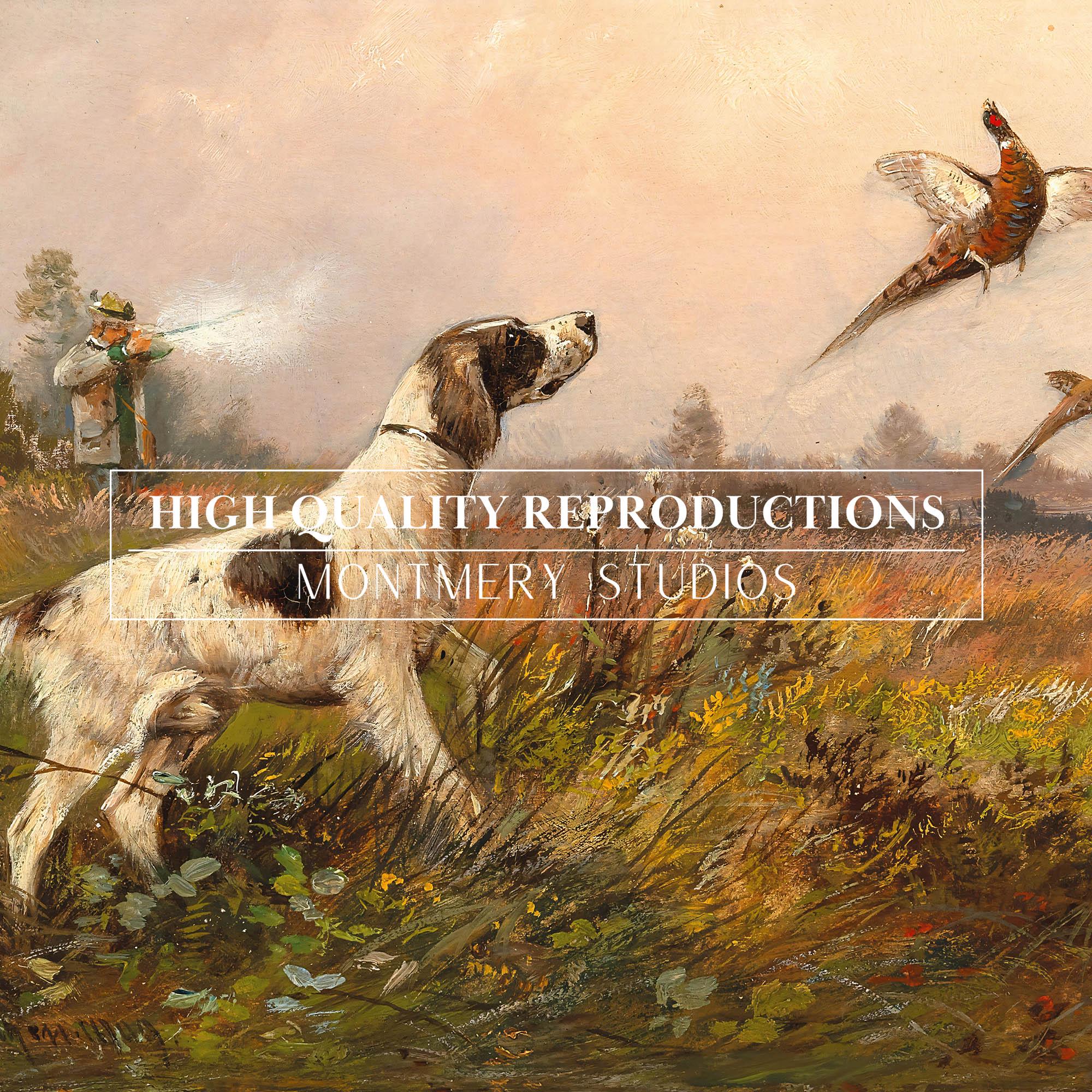 Hunter and Dog Wall Art, Wildlife Hunting Scene, Vintage Printable Art ...