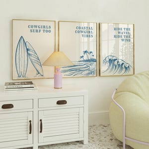 Coastal Cowgirl Wall Art, Coastal Gallery Set of 8, Western Cowgirl ...