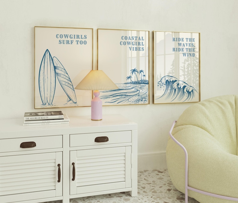 Coastal Cowgirl Wall Art, Coastal Gallery Set of 8, Western Cowgirl ...