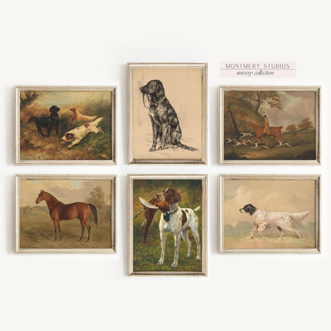 Vintage Hunting Prints for Nursery, Hunting Dogs Print, Equestrian ...