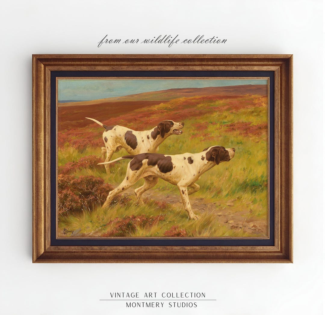 Pointer Dog Print, Bird Dog Nursery, Sporting Dogs, Hunting Lodge Decor ...