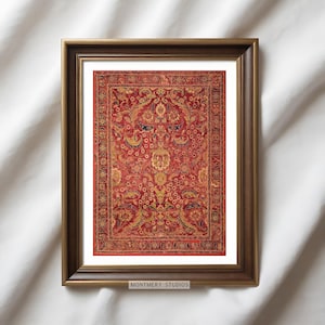 Vintage Persian Rug Wall Art Set of 3, Vintage Tapestry Print, Antique ...