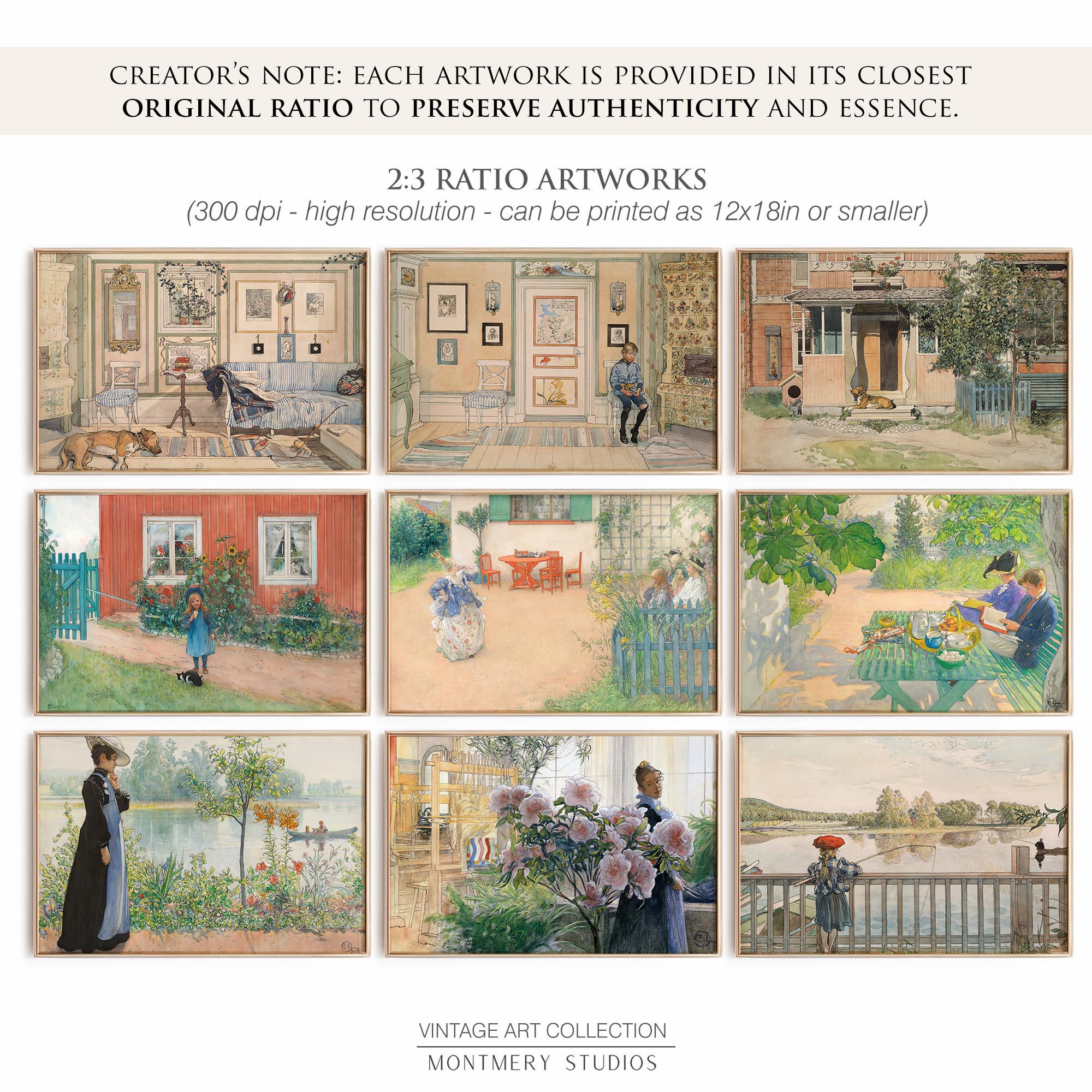 Carl Larsson Wall Art Bundle, 50+ Cozy Family Scenes, Traditional ...