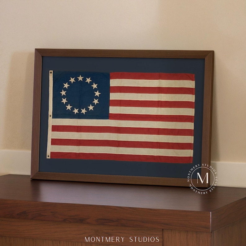 Impressão da bandeira de Betsy Ross, arte de parede vintage com a ...