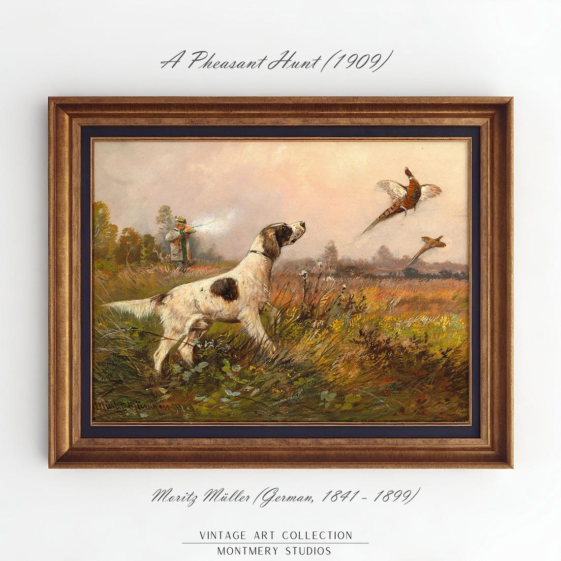 Vintage Hunting Wall Art Set, Upland Hunt Prints, Game Birds Pheasant ...