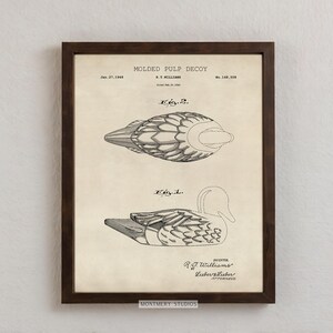 Duck Hunt Patent Prints, Mallard Duck Art, Hunting Lodge and Rustic ...