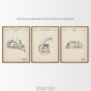 15 Vintage Construction Patent Prints, Heavy Equipment Posters ...