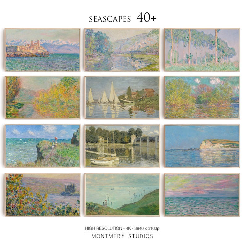 Claude Monet Frame TV Art Bundle 80 Monet Paintings Vintage ...