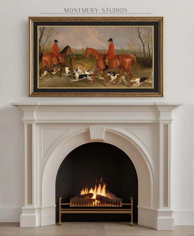 Berkeley Hunt Frame TV Art, Huntsman and Hounds, Vintage Foxhunting ...