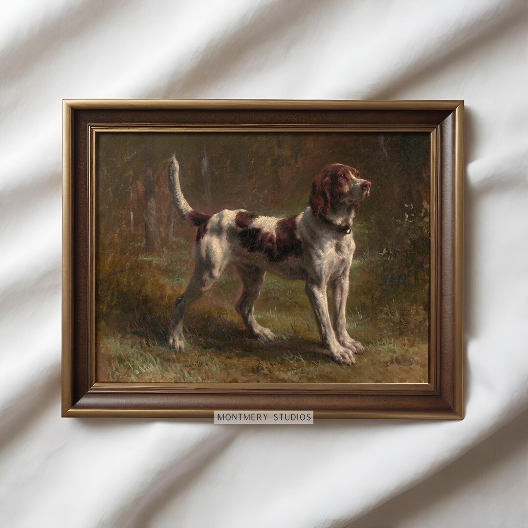 Limier Briquet Hound Print, French Hunting Dog Art, Vintage Realistic ...