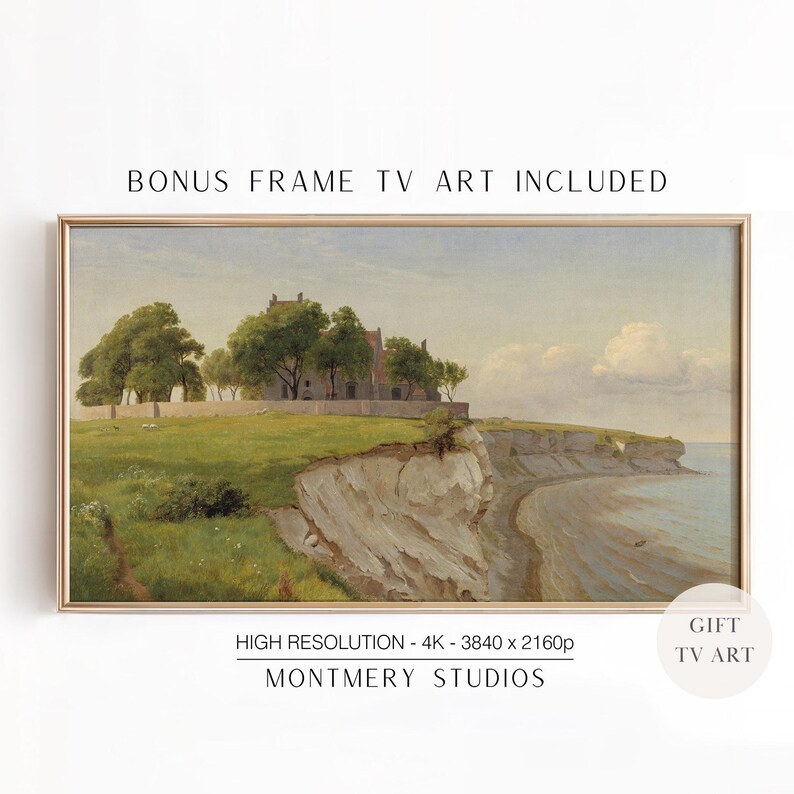 Scandinavian Frame TV Art, Woman in a Boat, Vintage Serene Lake Scene ...