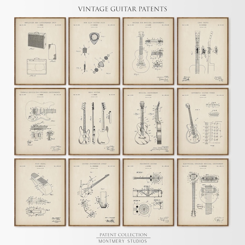 Vintage Guitar Art - Etsy