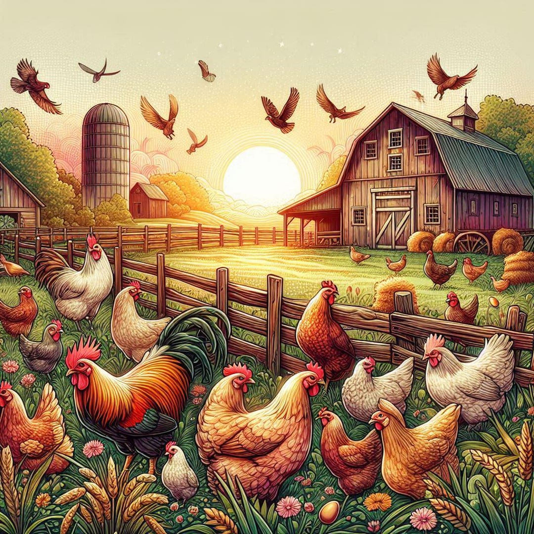 Chicken Farm Digital Image - Etsy