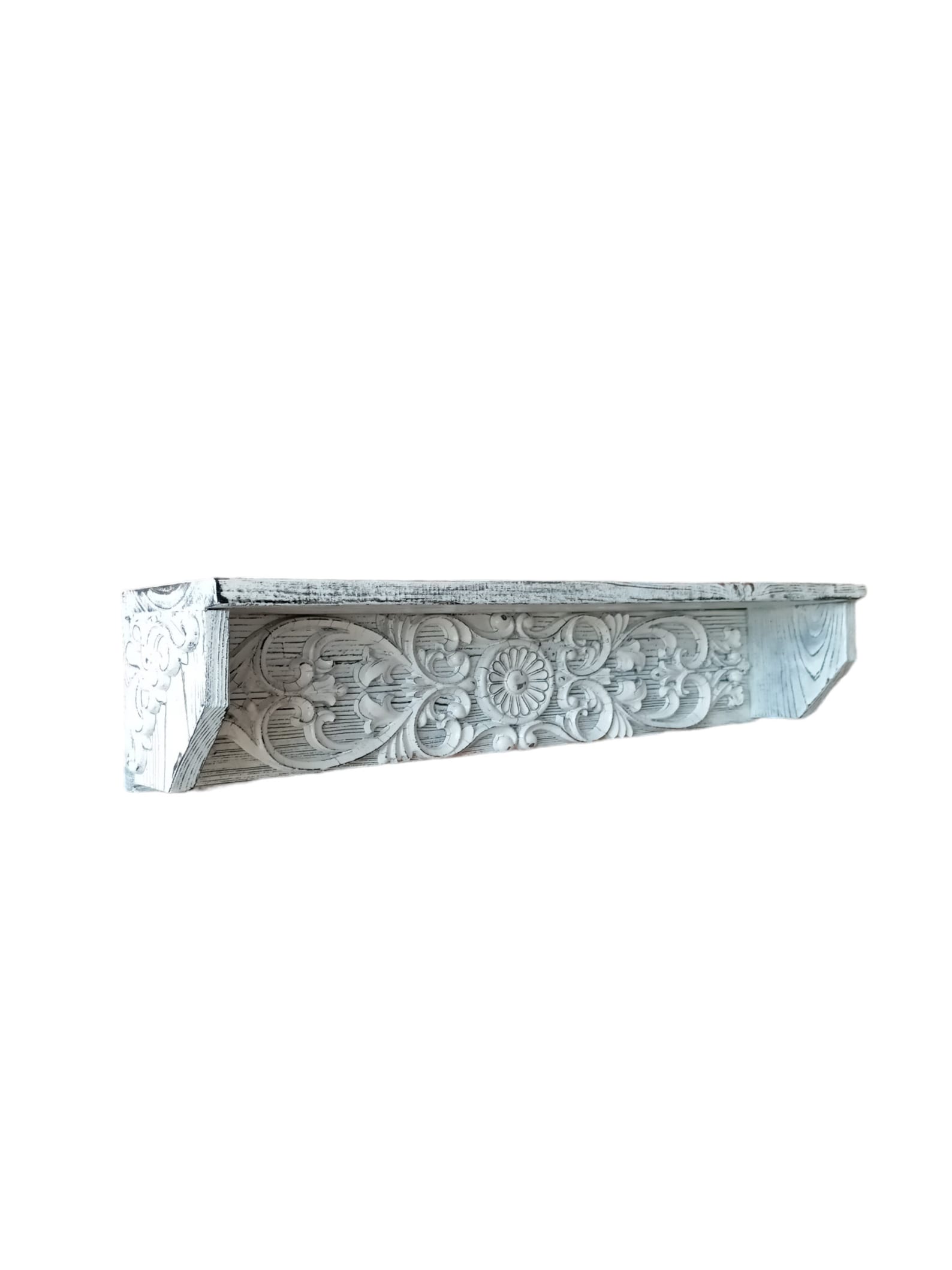 Neiwel Vintage Doa Distressed White Wood Wall Shelf , Wooden Wall Shelf ...