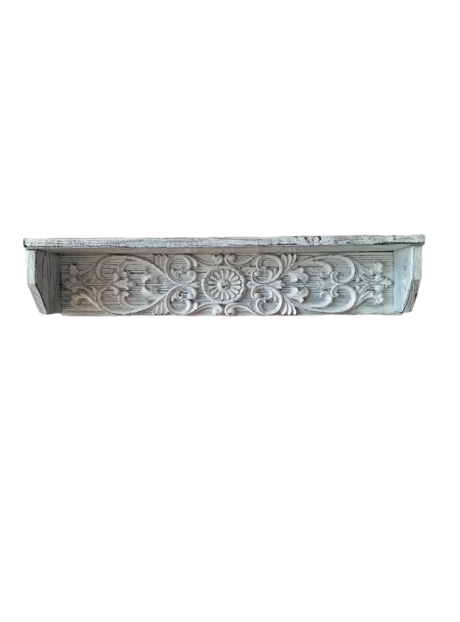Neiwel Vintage Doa Distressed White Wood Wall Shelf , Wooden Wall Shelf ...