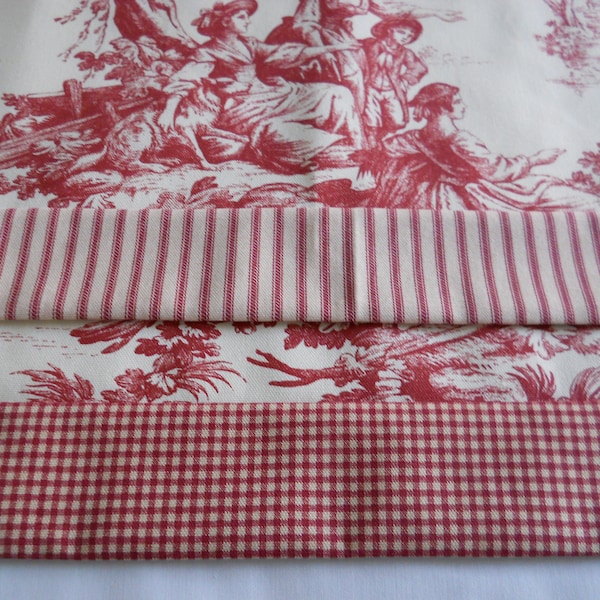 Red Toile Valance - Etsy