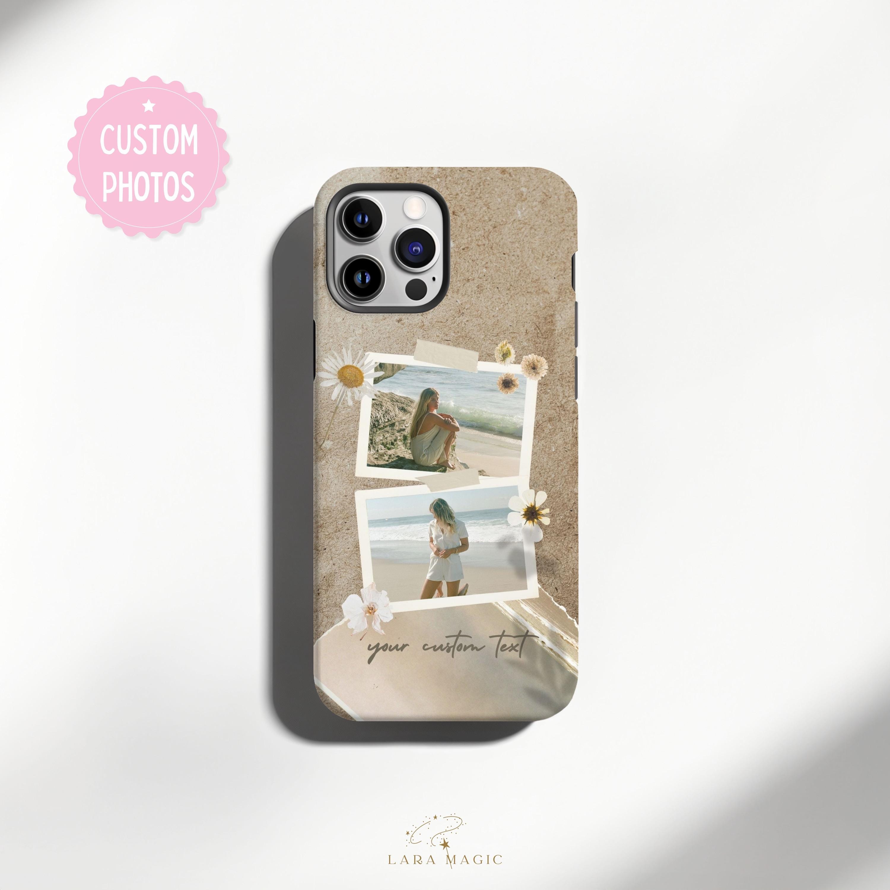 Custom Polaroid Style Photo Collage Phone Case, Personalized Text ...