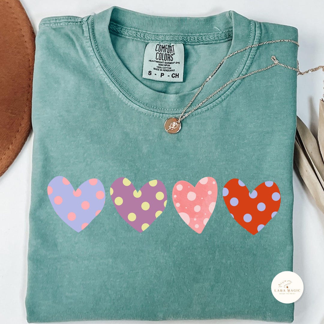 Polka Dot Hearts PNG, Cute Valentine PNG, Retro Heart Pattern PNG ...