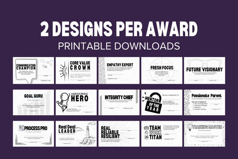 15 Employee Appreciation Awards | 2 Designs per Award | Employee Awards ...