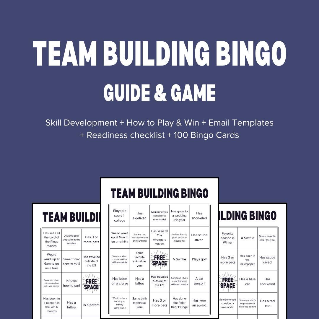 Team Building Bingo | 100 Bingo Cards | Team Building Game | Games for ...