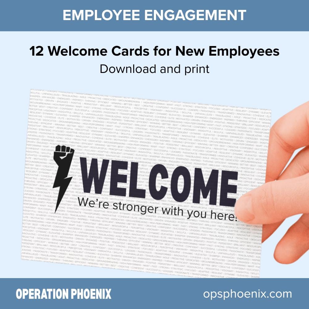 New Employee Welcome Cards: Printable Onboarding Cards (PDF Download ...